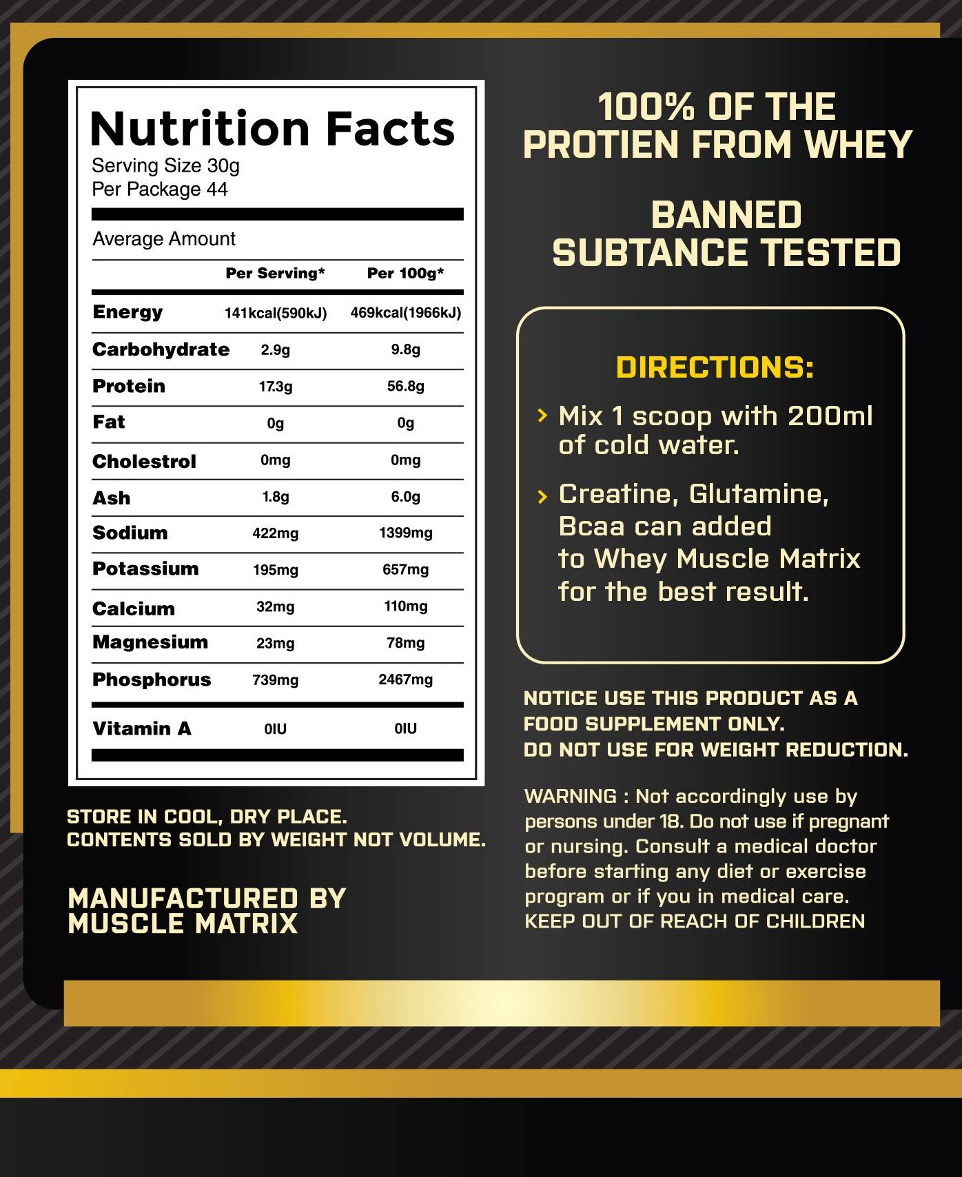 Muscle Matrix Hydrolyzed Whey 1.3KG